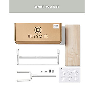 olysmto Floating Shelves, Bathroom Shelf with Paper Towel Holder Hair Dryer Rack, Kitchen Wall Organizer Storage Shelving - Maple Faux Wood