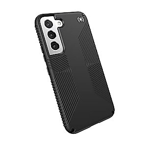 Speck Black Samsung Galaxy S22 Case - Drop Protection, Extra Grip, Scratch Resistant & Shock-Absorbent Case for Galaxy S22 Phones - Slim Design Grip Protection - Grip Case Presidio2