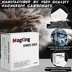 MagKing Gym Chalk Blocks, for Rock Climbing, Weightlifting, Workout Lifting, Gymnastics Bars, Crossfit, Magnesium Carbonate Chalk, 2oz, 1lb, 8 blocks