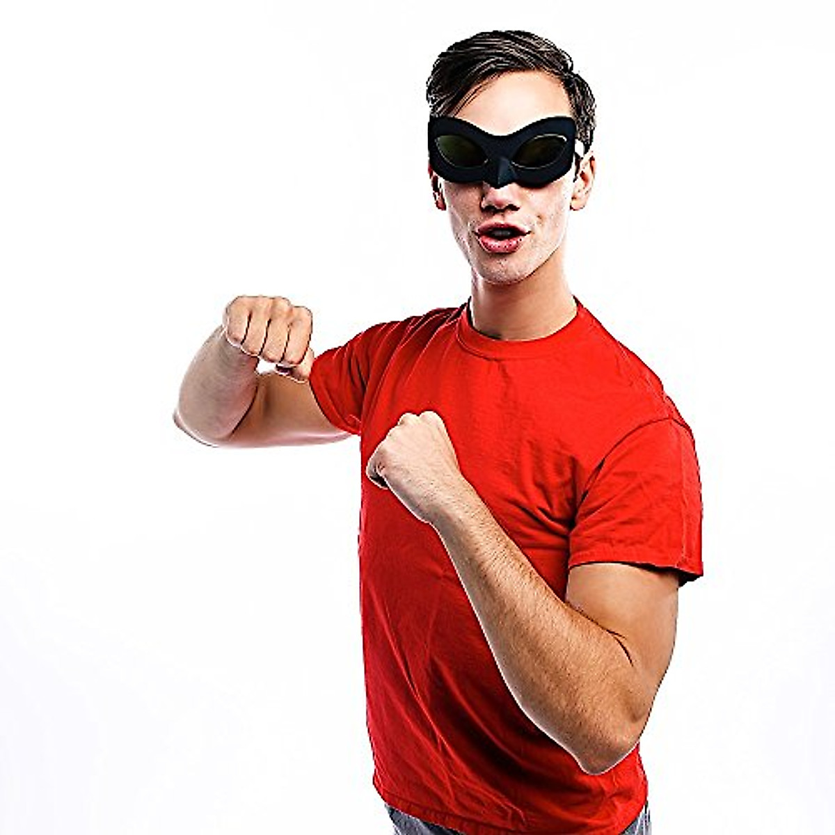 Sun-Staches Miraculous Cat Noir Sunglasses Costume Accessory, UV400 Lenses, Black Cat Mask, One Size Fits Most