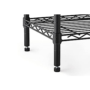 SONOTA 4 Shelf Steel Wire Shelving Tower with Caster 16" Dx16 Wx57.4 H (Color : Black)