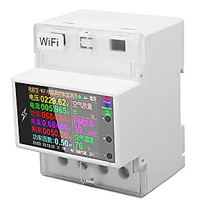 Smart Power Monitor, WiFi Energy Meter Sharing Management Rail Mounting Double Alarms APP Control AC85‑265V for Shopping Mall