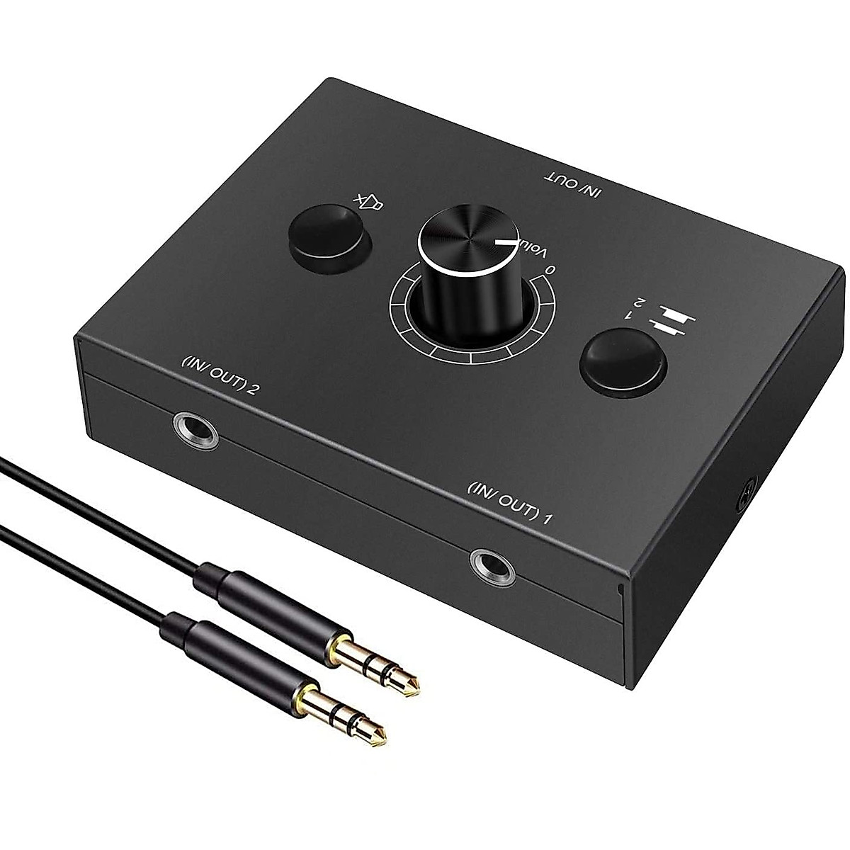 3.5mm Stereo Audio Switch Audio Switcher Passive Speaker Headphone Manual Selector Splitter Box Audio Sharing