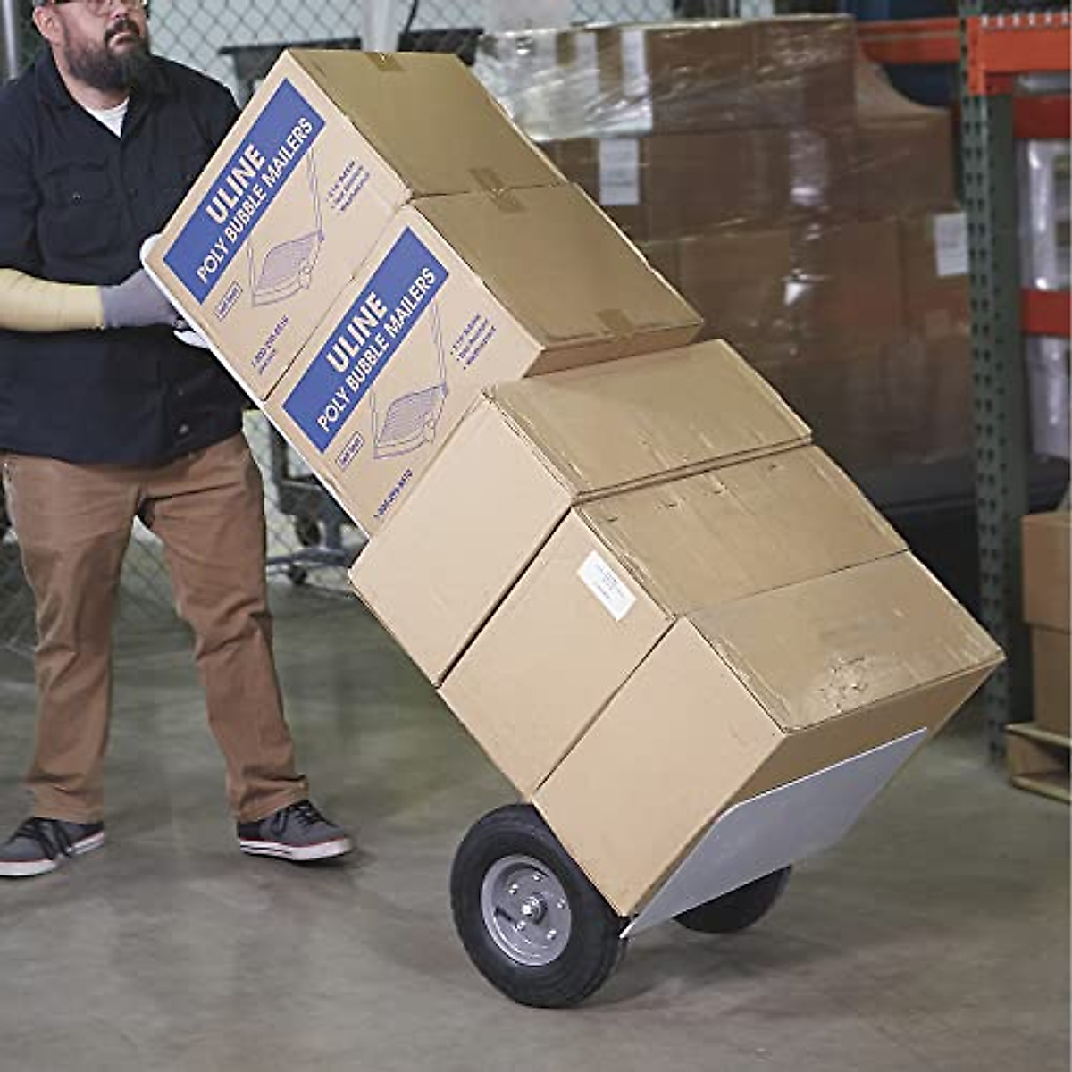 Strongway P-Handle Hand Truck - 1000-Lb. Capacity, Oversized Toe Plate