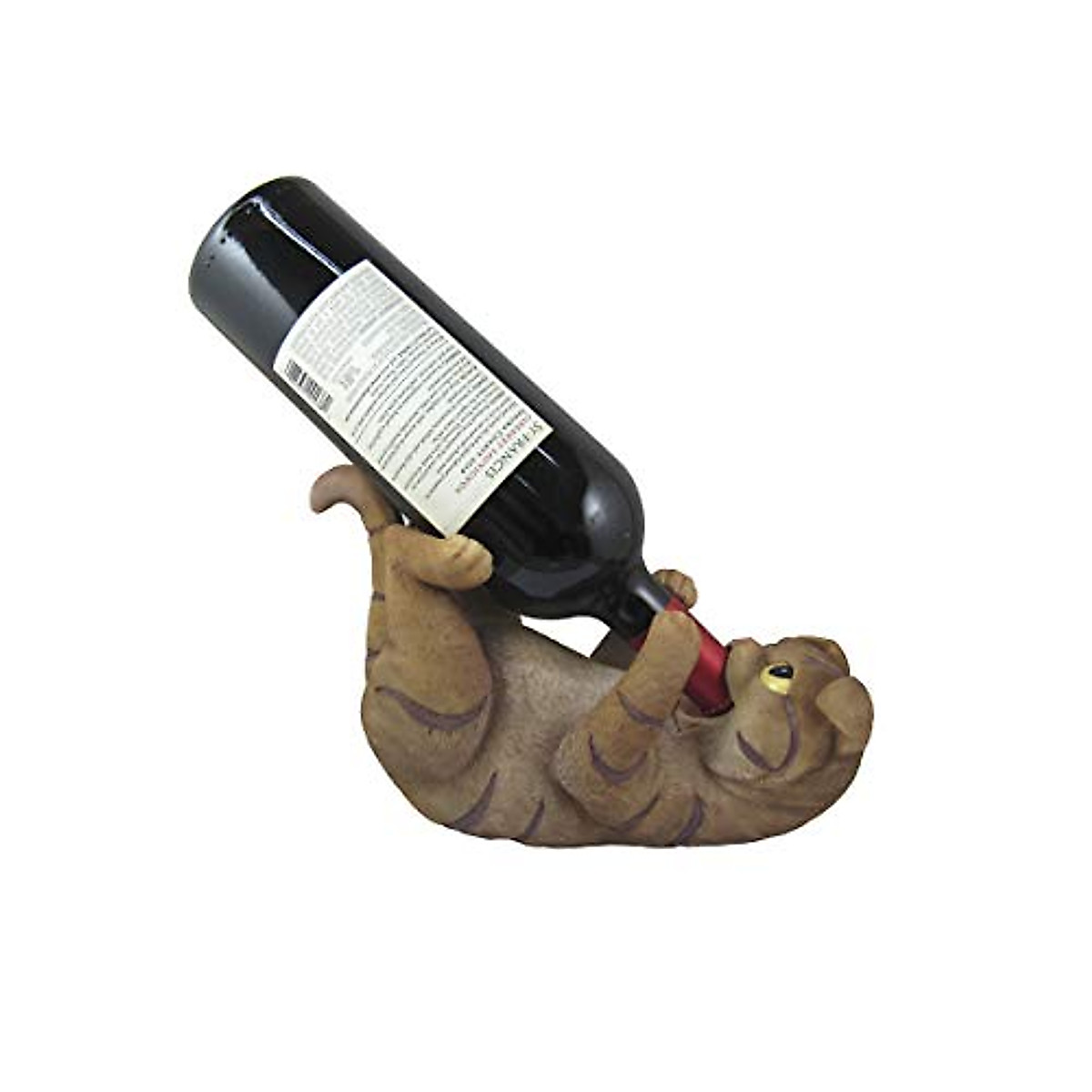 DWK Cat Wine Bottle Holder | Kitchen Countertop Decor | Wine Holders | Vineras para Poner Botellas en Casa | Red Wine Storage | Wine Accessories Storage -Scottish Fold Cat