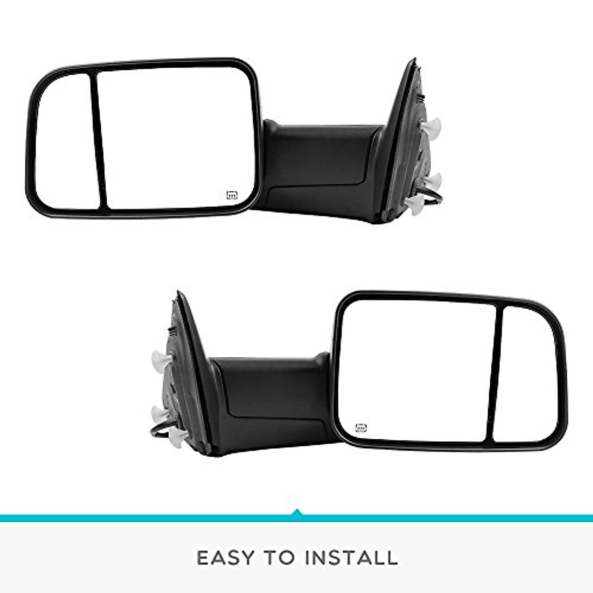 YITAMOTOR Towing Mirrors Compatible with Dodge Ram, 2009-2018 Ram 1500, 2010-2018 Ram 2500 3500 with Power Heated Led Turn Signal Light Puddle Lamp