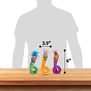 Doskocil Bamboo Pet CAM650037 2-Pack Fat Cat Springy Worms Catnip Toy