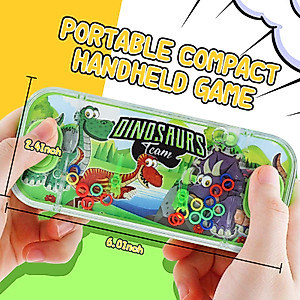 SevenQ Handheld Water Games, 4 Packs Dinosaur Theme Water Toss Ring Game Aqua Toy Water Ring Game for Kids Stocking Stuffers