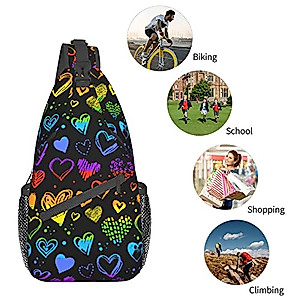 MANQINF Rainbow LGBT Gay Pride Plaid Sling Backpack Chest Bag Lgbt Crossbody Sling Bag Travel Hiking Daypack For Men Women