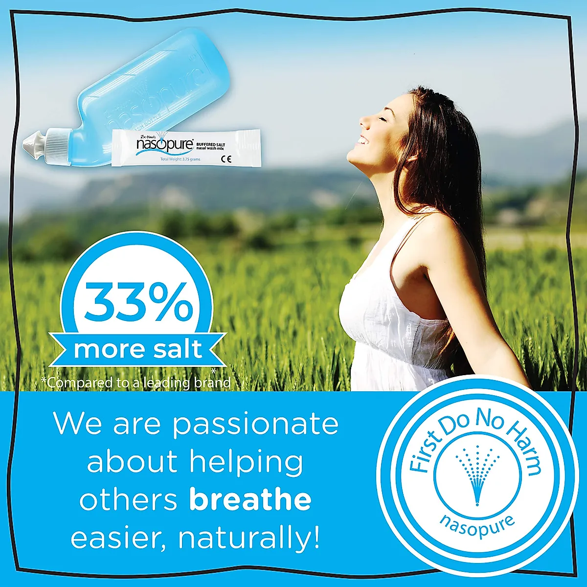 Nasopure Nasal Wash, System Kit, “The Nicer Neti Pot” Sinus Wash Kit, Comfortable Nasal Rinse 8 Oz Bottle & 20 Salt Packets (3.75 Grams Each), Nasal Congestion, Cold, Flu, Allergy, Nasal Irrigation