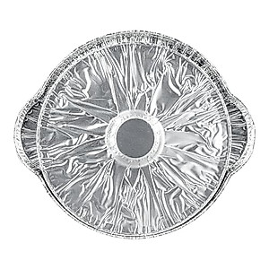 Foil Lux 34 Ounce Pans And Lids, 10 Disposable Pots With Lids - Oven-Ready, Stove Compatible, Aluminum Foil Baking Pans, Freezable, For Outdoor Camping, Vacation, Picnic, And More - Restaurantware