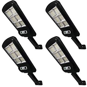 Elemy Solar Street Light 4Pack Remote Control Solar Parking Lot Light 96 LED IP65 Outdoor Motion Sensor Solar Security Light with 3 Lighting Modes for Garde