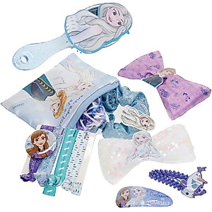 Disney Frozen - Townley Girl Hair Accessories Box|Gift Set for Kids Girls|Ages 3+ (13 Pcs) Including Hair Bow, Hair Brush, Hair Clips and More, for Parties, Sleepovers and Makeovers