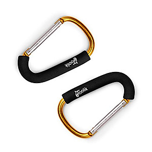 Toolik X-Large Baby Stroller Organizer Hook Clip for Hanging Diaper Bags (Gold)