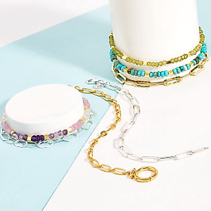 Silpada 'Harmonious Zen' Jasper Bracelet in 14K Yellow Gold-Plated Sterling Silver, 7.5"