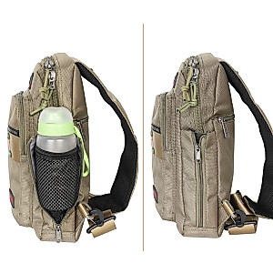 Larswon Sling Backpack, Sling Bag Oxford Small Backpack Crossbody Bag for Men Women Green