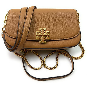 Tory Burch Britten Convertible Crossbody Bag With Gold Hardware (Tiramisu)