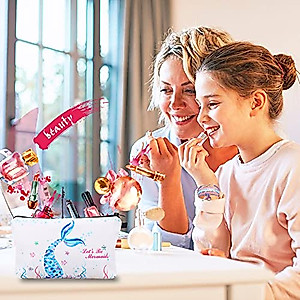 RHCPFOVR Mermaid Gifts for Girls - Drawstring Backpack,Makeup Bag,Bracelet,Necklace for Party Favors