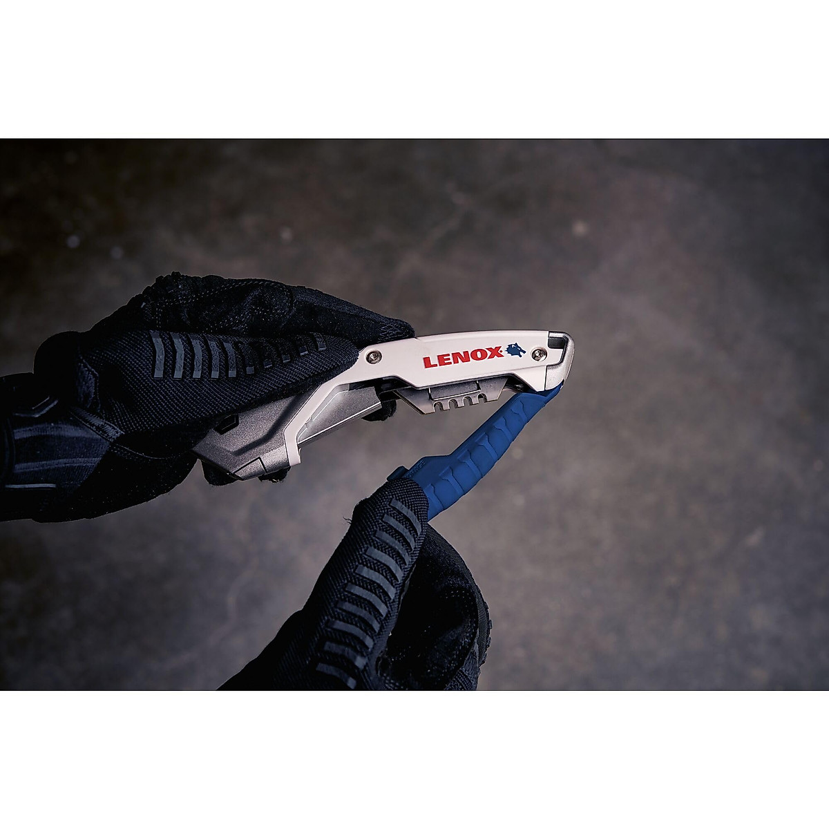 LENOX Utility Knife with 3 Bi-Metal Blades, Retractable, Foldable and Portable, Blade Storage (LXHT10599)