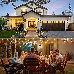MoMyofdy Outdoor Lights with GFCI Outlet, Dusk to Dawn Wall Light Fixture Porch Light Wall Lantern, Waterproof Exterior Wall Sconce, Auto On/Off Wall Mounted Lighting Black for House Outside Garage