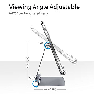 Cell Phone Stand, Adjustable Foldable Aluminum Desktop Phone Holder Cradle Dock Compatible with iPhone 14 13 12 11 Pro Max, SE, XR, 8 Plus, Android Smartphone, Pad, Desk Accessories