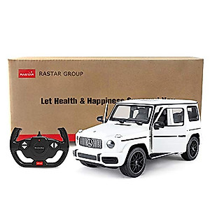 RASTAR Off-Road Remote Control Car, 1:14 Mercedes-AMG G63 R/C Off-Roader Toy Car, Doors Open/Working Lights - White/2.4Ghz
