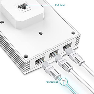 TP-Link EAP655-Wall | Omada True WiFi 6 AX3000 Wall Plate Wireless Gigabit Access Point | High-Efficiency | Seamless Roaming | PoE Passthrough | Multiple SDN Controller Options | Remote & App Control