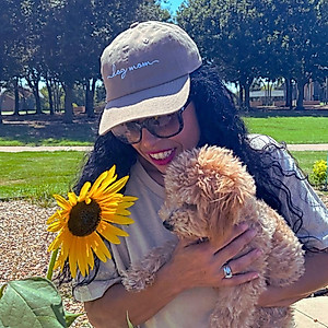 Prfcto Lifestyle Dog Mom Baseball Hat - Unisex Hat - Dog Lover Gift (Khaki)