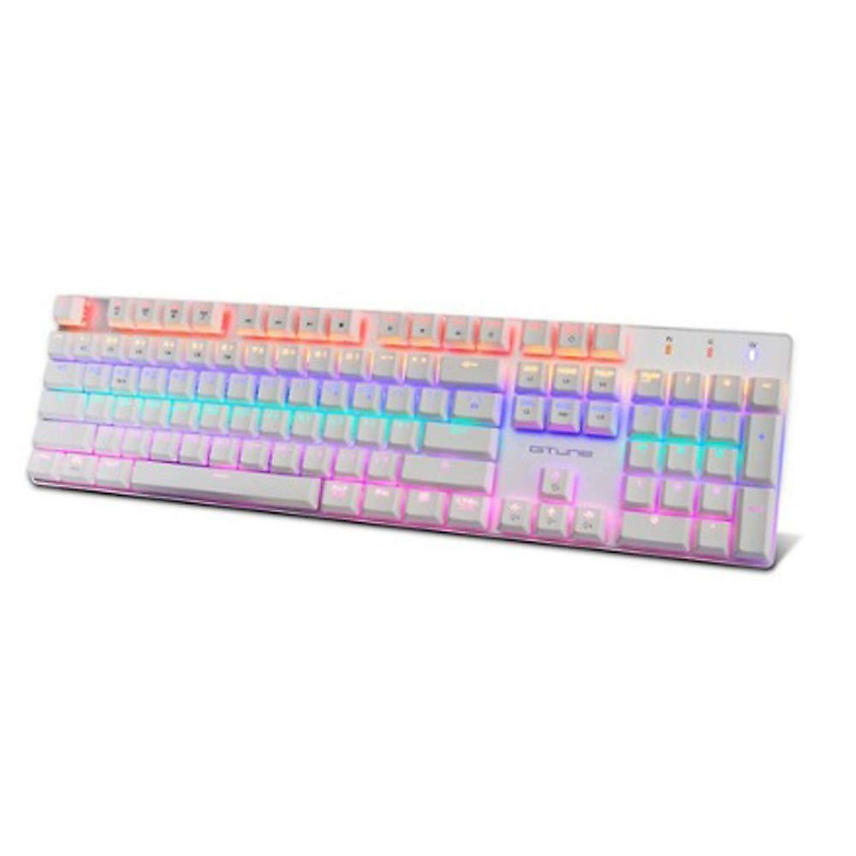 HANSUNG COM Gtune GK360 Quick SWAP Switch Mechanical Custom Gaming Keyboard Rainbow LED NKEY-Rollover (English/Korean Layout) Blue Switch Click (White)