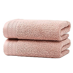sense gnosis Pink Hand Towels Set of 2 100% Terry Cotton Towel Super Soft Highly Absorbent Decorative Hand Towels for Bathroom 13" X 29"