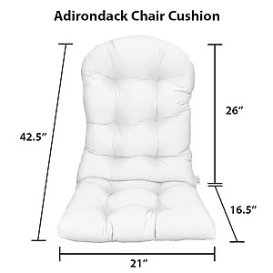 RSH DECOR: Tufted Adirondack/Rocking Chair Cushion | 42.5” x 21” | All-Weather Spun Fabric | Water and Fade-Resistant | Outdoor Cushion for Patio Furniture | Flamingo Flirt