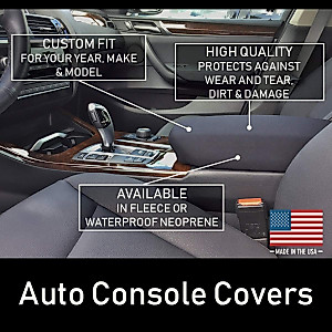 Auto Console Covers- Fits The Ford F-250 Super Duty 2017-2022 Center Console Armrest Lid Cover Waterproof Neoprene Fabric -Gray