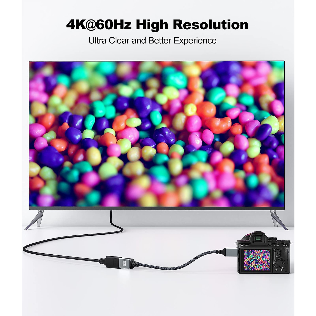 CLAVOOP Mini HDMI to HDMI Adapter, 4K HDMI Female to Mini HDMI Male Cable Adapter Compatible for DSLR Camera, Camcorder, Raspberry Pi Zero/W, Graphics Card, Laptop, HDTV, Projector - Grey