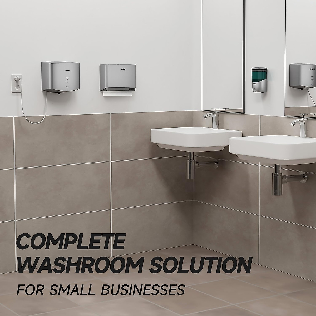 AIKE Multifold Paper Towel Dispenser, Wall Mount Tissue Dispenser with Smart Lock, 200 Sheets Silver, Folded Size 10" x 3.1" Or Smaller