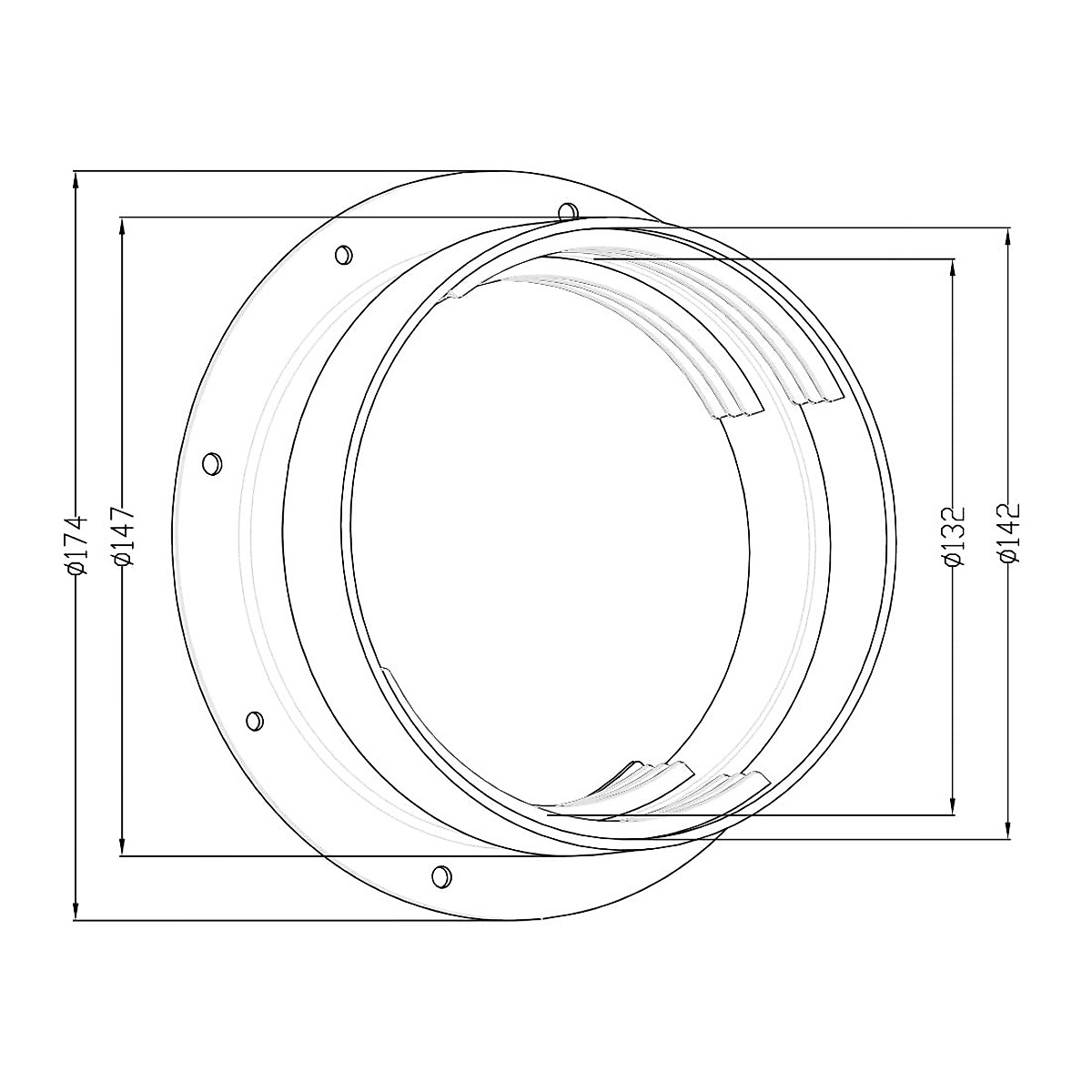 Mobile AC+ Dual Size Exhaust Hose Flange Wall Mount Connector for Portable AC Vent, 5 and 5.5 Inches Hose Compatible, White, Off Season Cover Plug Included Omni-directional