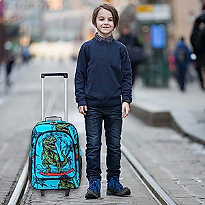 gxtvo Kids Luggage with Wheels for Boys, Dinosaur Rolling carry on Suitcase for Toddler Children