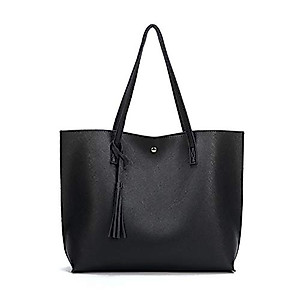 Nodykka Women Tote Bags Top Handle Satchel Handbags PU Faux Leather Tassel Shoulder Purse
