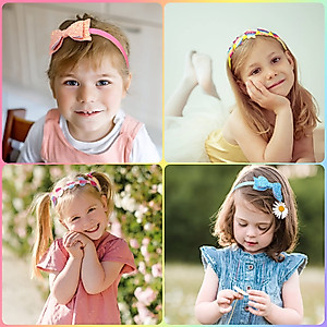 Janinka 24 Pcs Girls Glitter Headbands for Kids Bulk 3.5 Inch Sparkly Little Girl Headbands for Ages 4–6 Sequin Headband Non-slip Plastic Shiny Bow Headband with Teeth