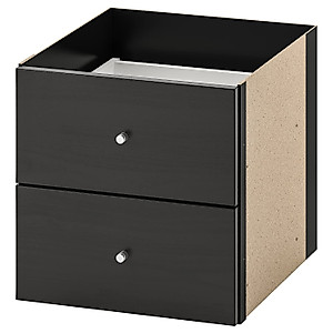 IKEA Kallax Shelf Unit with 4 Inserts Black-Brown 30 3/8x57 7/8 292.783.04