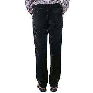 Alimens & Gentle Mens Corduroy Trouser Pants with Pockets-Black 02, 36W x 32L