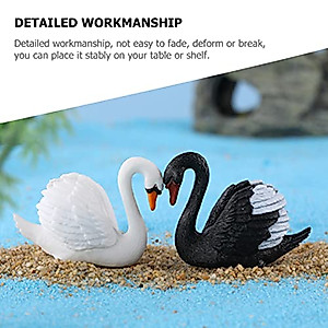 ARTIBETTER 8pcs Swan Micro Landscape Swan Miniature Mini Swan Figurines Black Swan Figurine Garden Swan Statue Swan Cake Decoration Plastic Animals Wildlife Figurines Doll PVC Lovers Desktop
