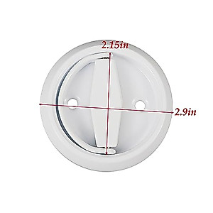 FarBoat 1 Set Single Side Recessed Flush Door Locks 304 Stainless Steel Round Sliding Door Pull Lock Hidden Privacy Door Lock Locker Knobs Handles (White)