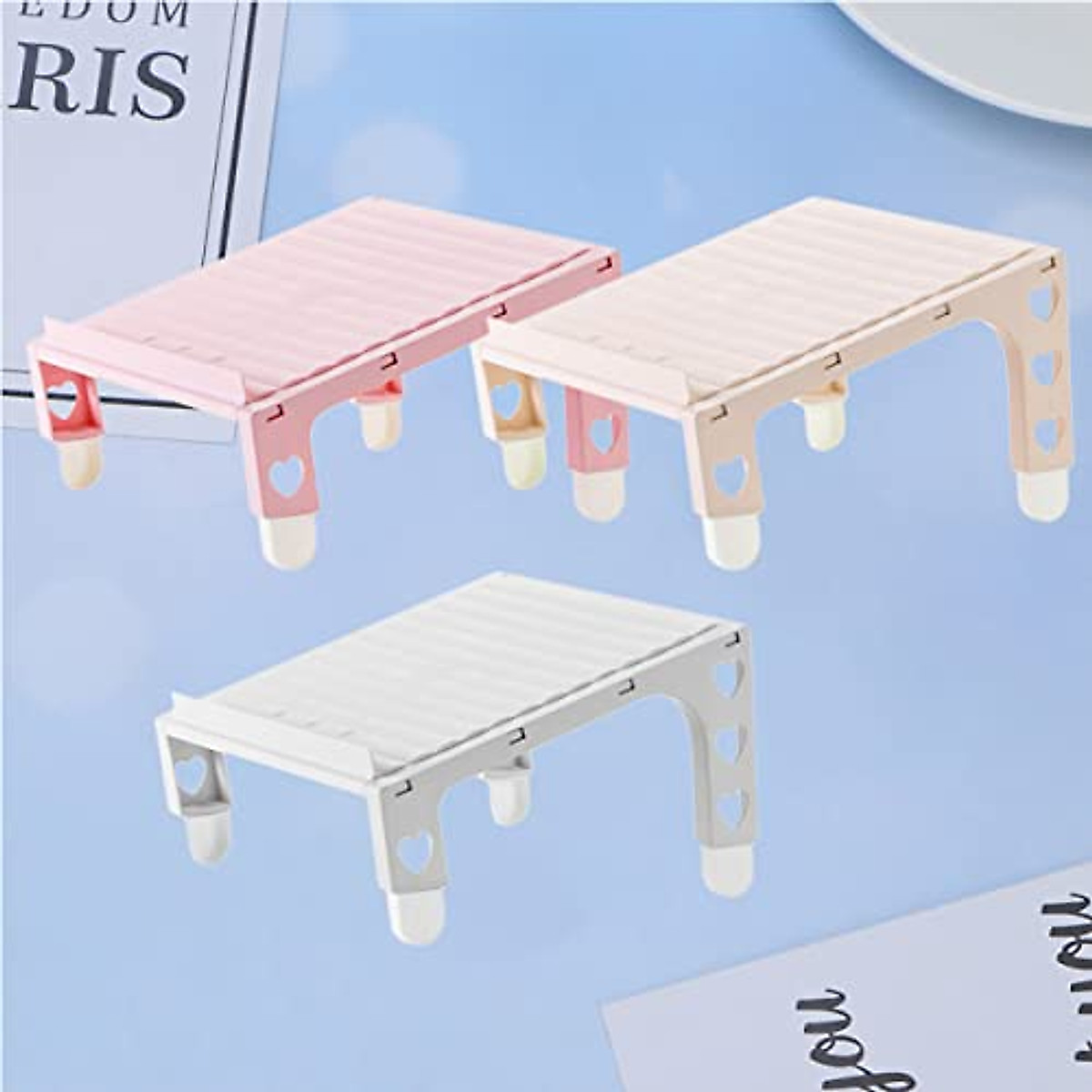 STOBAZA Heel Shoes Double-Layer Slots Bracket Home Footwear Adjustable Space Household Holder Stand Entryway Plastic Liftable Simple Kids Organizing Storage Sneakers Organizer High Saving