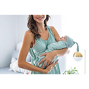 Baby Be Mine 3 in 1 Labor/Delivery/Nursing Hospital Gown and Matching Swaddle Set (Sage, S/M pre preg 2-12)