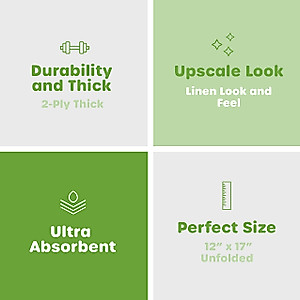 Comfy Package [100 Count - 8.5” x 4” Folded] Linen-Feel Guest Towels - Disposable Cloth Dinner Napkins, Linen Hand Towels for Bathroom, Wedding Napkins (12” x 17 Unfolded)