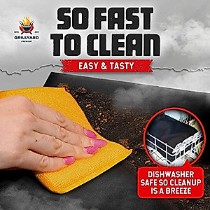 GRILLYARD Grill Mat Set of 6 – Non-Stick, Reusable BBQ Grill Mats for Gas, Charcoal, Electric Grill – Temperature Resistant – Heavy Duty Design – Easy to Clean (Black)