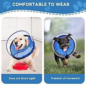 Dog Cone Collar, Inflatable Adjustable Dog Surgery Collar for Small Medium Dogs and Cats, Soft Dog Cone for Dogs After Surgery with Enhanced Anti-Licking, Protective Dog Donut Collar（M+）