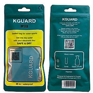 KGUARD waterproof and watertight key pouch designed for Water Sports (Surf, SUP, Windsurf, Kitesurf, Wingfoil…). For your electronic car key. IPX8 certified. DRY and COMFORTABLE.