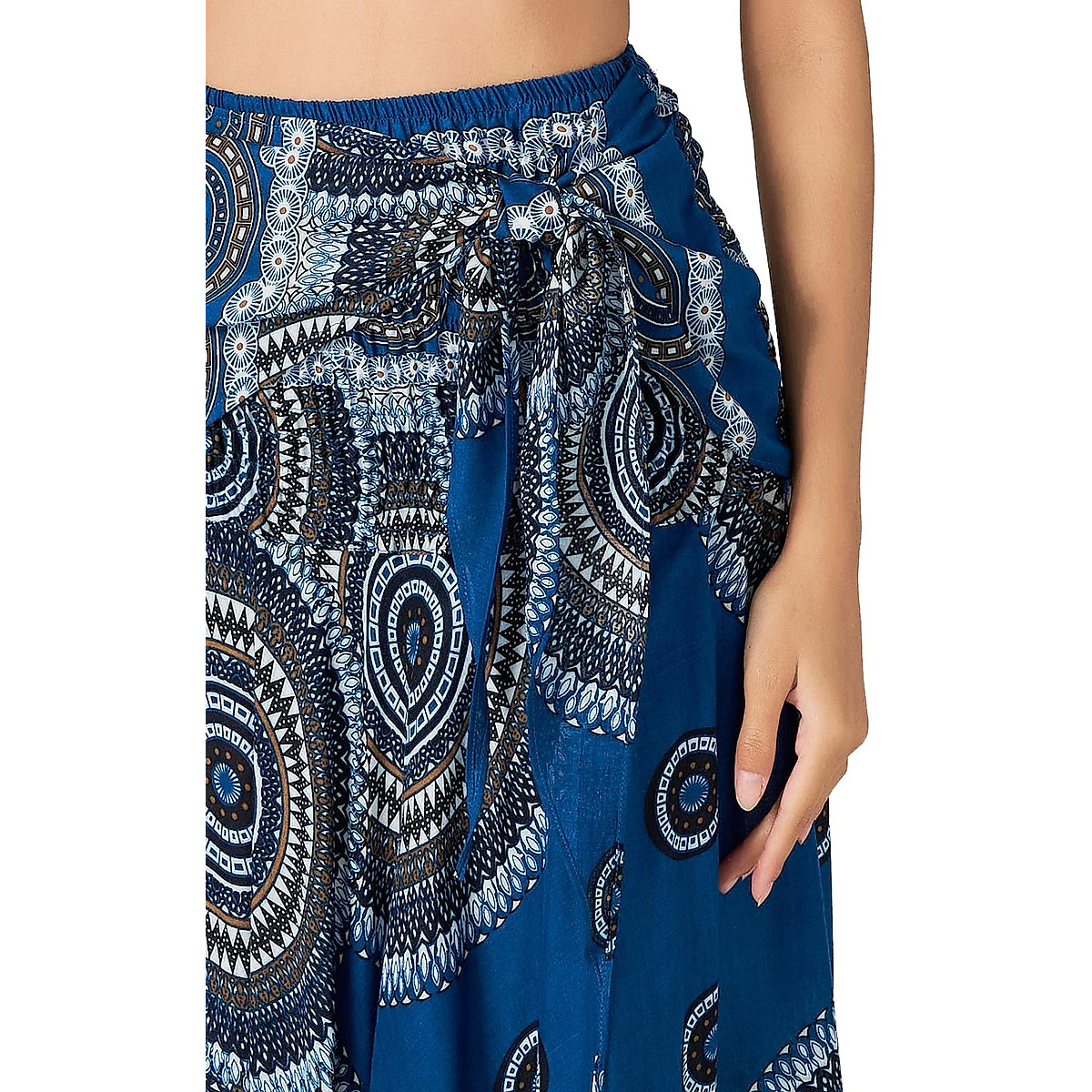 Joob Joob Long Boho Skirts for Women - Bohemian Hippie Maxi Summer Skirt Blue