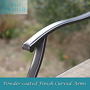 PHI VILLA Patio Swivel Bar Stools Outdoor Swivel 2 Bar Height Chair Patio Furniture Set, (Set of 4)